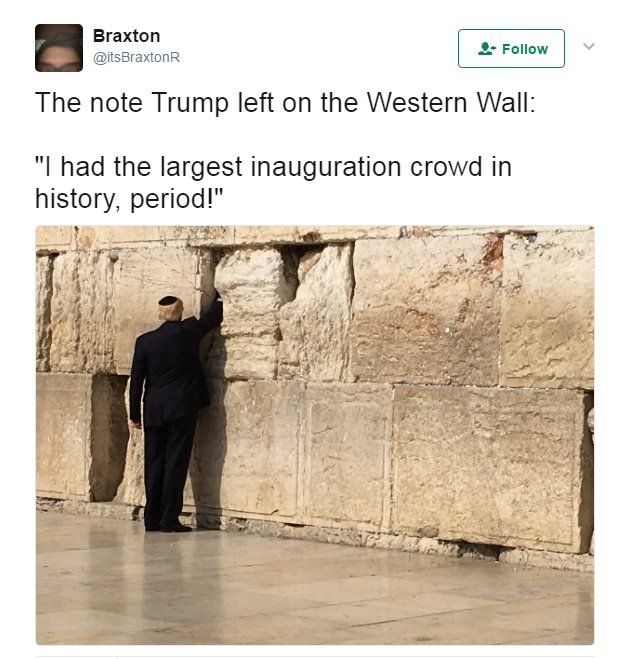 So, just what did Trump's note in the Western Wall say? - BBC News