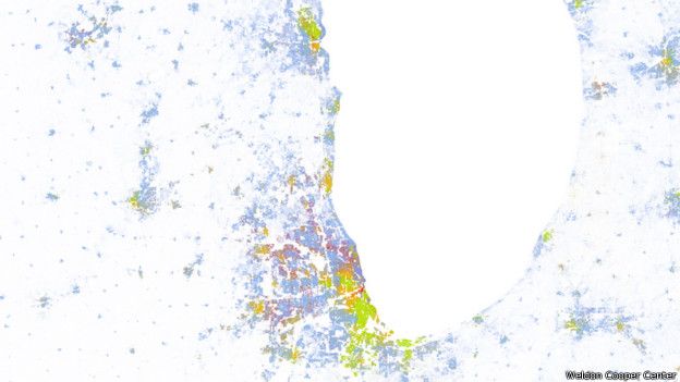 Los mapas que muestran los lugares con mayor segregación racial de EE ...