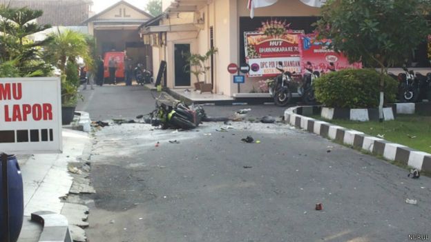 Ledakan bom bunuh diri di Mapolres Solo - BBC News Indonesia