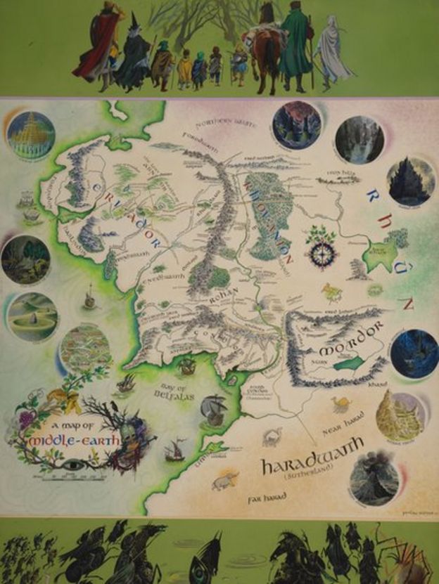 Pictures: Tolkien's Middle-earth map goes on display - BBC Newsround