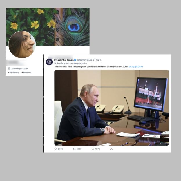 Ukraine War The Stolen Faces Used To Promote Vladimir Putin Bbc News