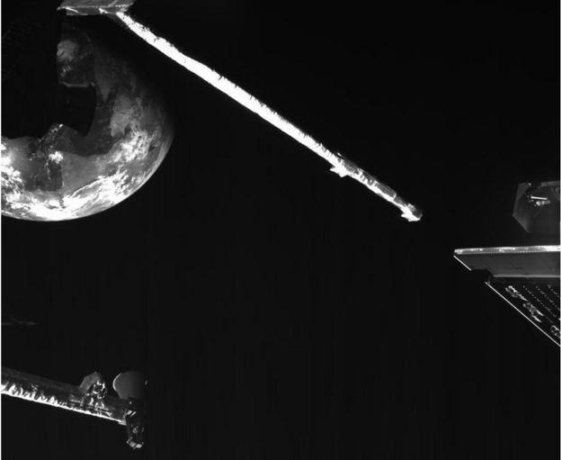BepiColombo Mercury mission bids farewell to Earth - BBC News