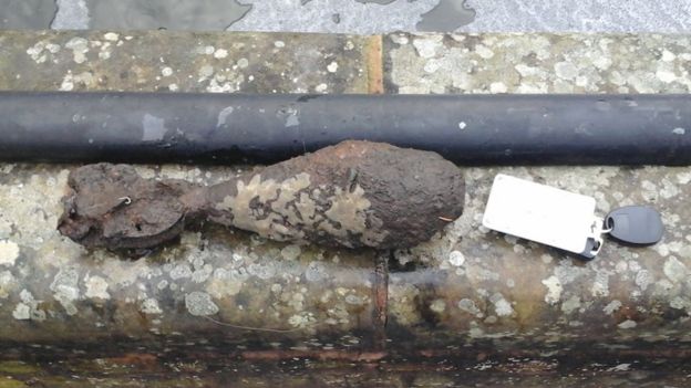Unexploded WW2 bomb found in Wombourne canal - BBC News