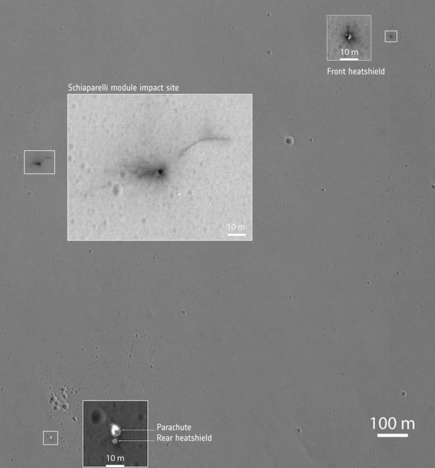 Images reveal crashed Mars lander - BBC News