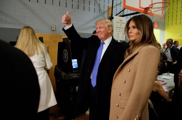 In pictures: US election day 2016 - BBC News