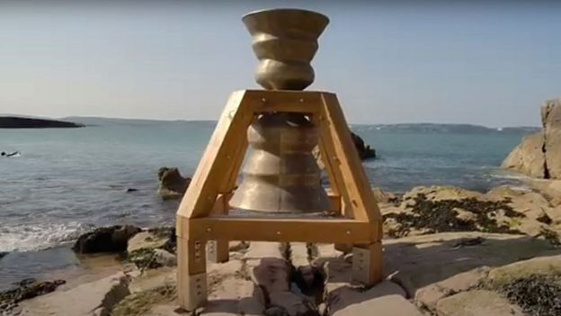 Happisburgh Time and Tide Bell unveiled on beach - BBC News