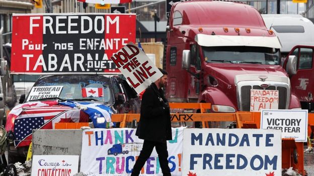 Ambassador Bridge protest: Truckers block vital Canada-US border ...