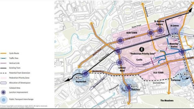 Edinburgh trams: Proposals for new city centre loop unveiled - BBC News