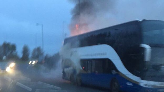 Translink bus fire: Lurgan engine fire investigated - BBC News