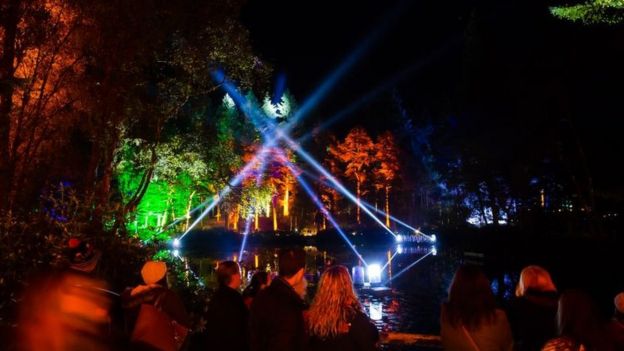 In Pictures: Enchanted Forest light show opens to public - BBC News