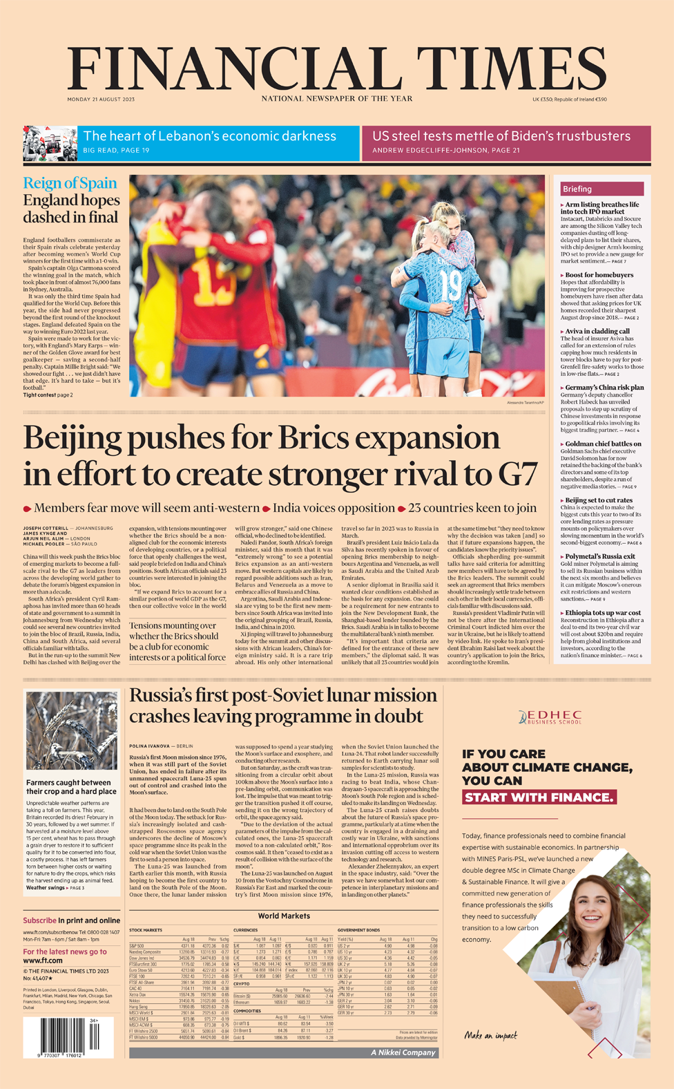 Newspaper headlines: 'Heartbreak' for England who 'did us all proud ...