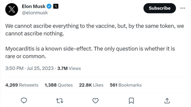 Elon Musk tweet boosts vaccine conspiracies targeting LeBron James' son - BBC News