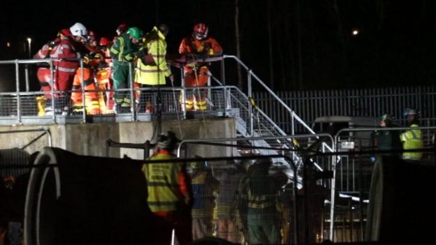 Rescuers try to save two-year-old boy stuck in well - BBC News