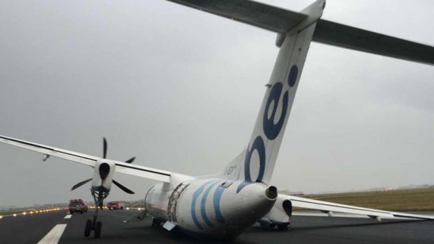 Plane evacuated after landing gear collapses - BBC News