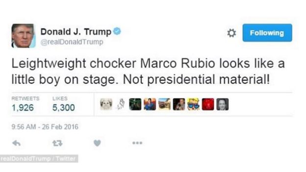 Trump Retweets Quote Attributed To Fascist Leader Mussolini Bbc News