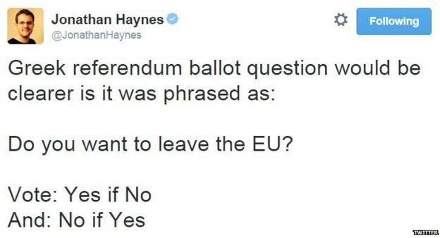 The Greek referendum question makes (almost) no sense - BBC News