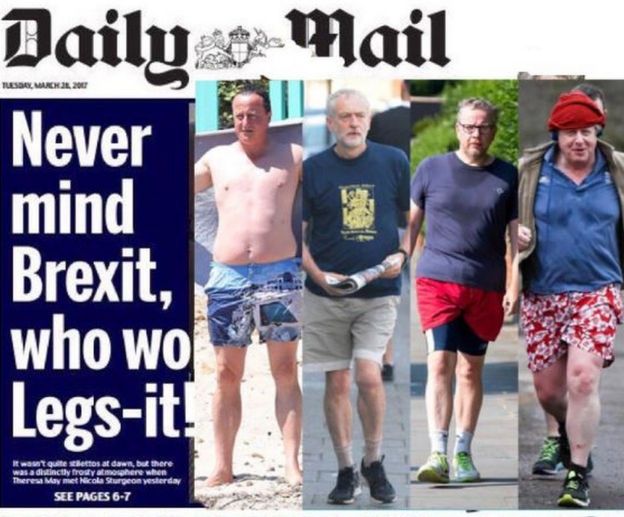 Daily Mail's 'Who won Legs-it!' headline draws scorn - BBC News