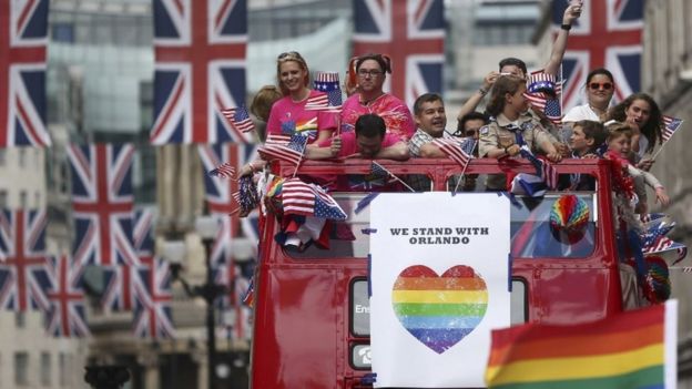 Pride parade in London: Thousands join LGBT march - BBC News