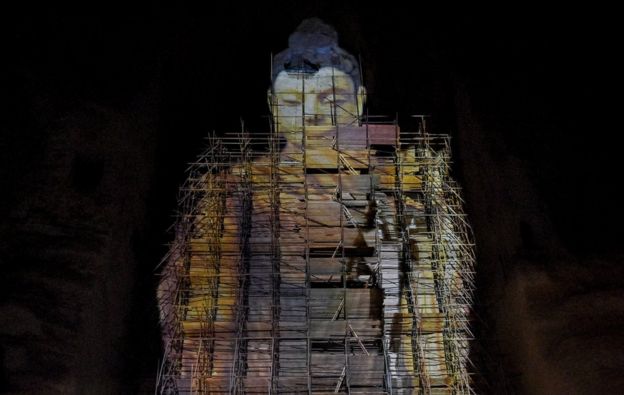 In pictures: 3D return for Bamiyan Buddha destroyed by Taliban - BBC News