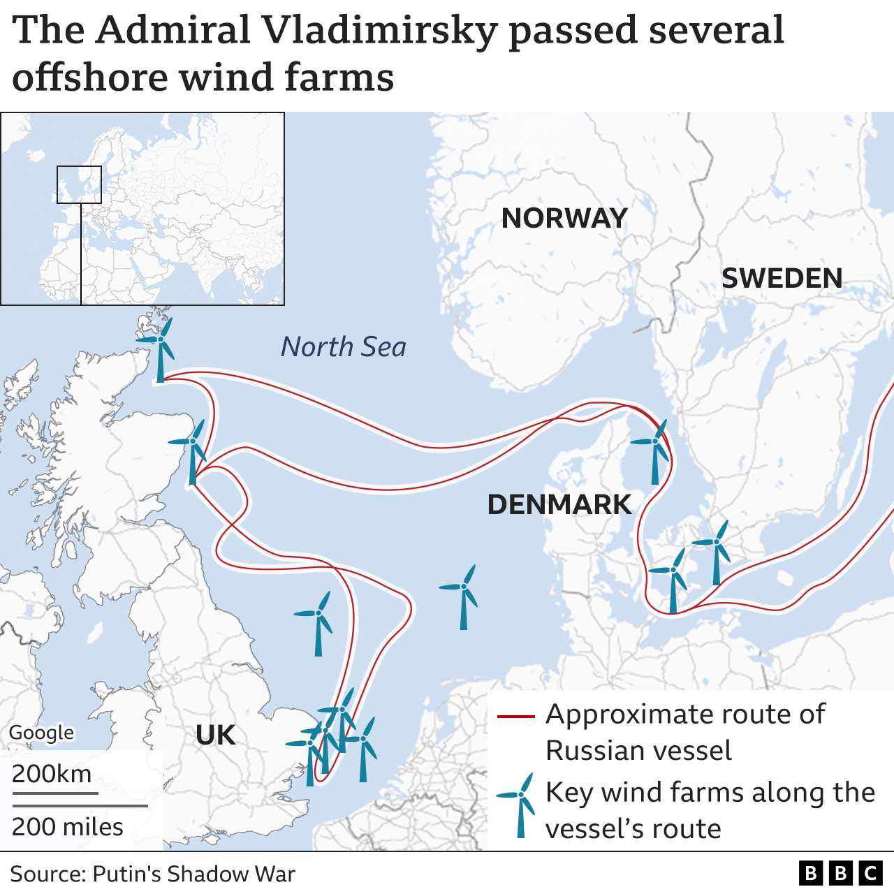 Ukraine war: The Russian ships accused of North Sea sabotage - BBC News