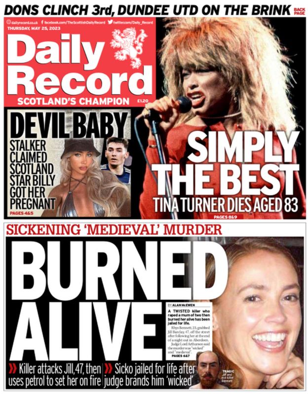 Scotland's Papers: 'Medieval' murderer jailed and 'simply the best ...