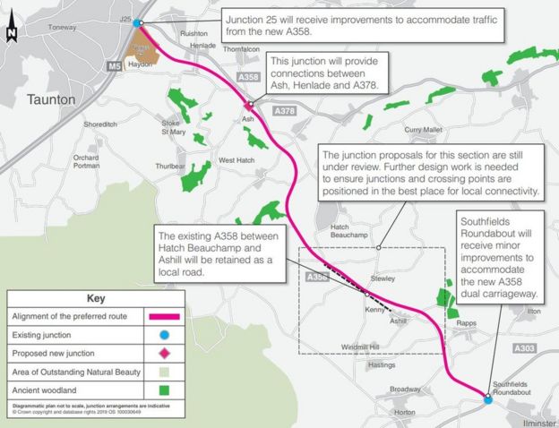 Preferred route for Somerset dual carriageway chosen - BBC News