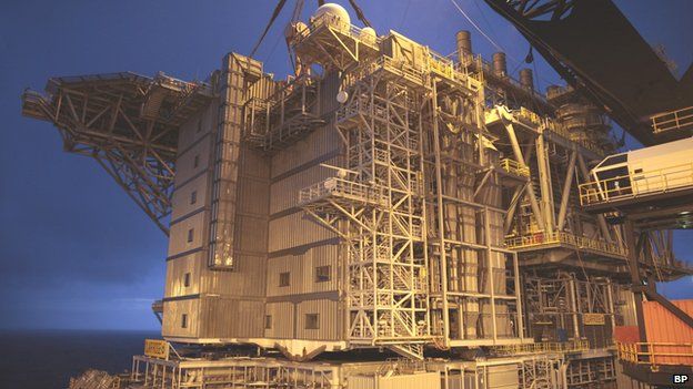 Giant platform sections installed at Clair oil field - BBC News