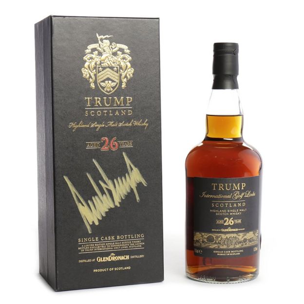 Whisky bottle signed by Donald Trump going under the hammer - BBC News