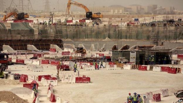 Qatar 2022: 'Forced labour' at World Cup stadium - BBC News