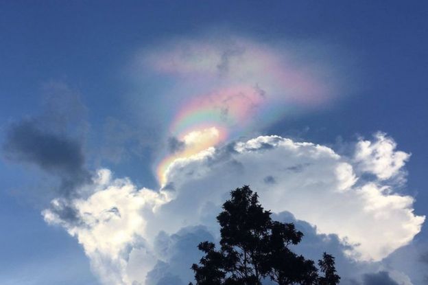 Singapore 'fire rainbow' cloud phenomenon lights up sky - BBC News