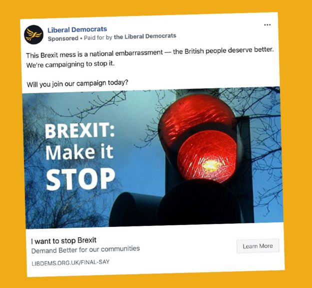 Conservative Party targets over-45s with Facebook Brexit ads - BBC News