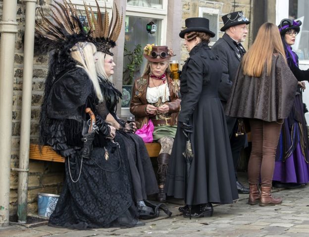 Steampunk festival held in Bronte's Haworth - BBC News