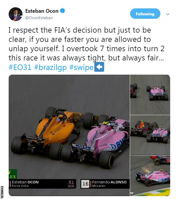 Brazilian GP: Max Verstappen and Esteban Ocon come to blows - BBC Sport