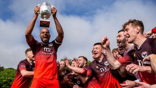 FC Isle Of Man Celebrating Challenge Cup Win In First Season BBC News FC Isle Of Man Celebrating Challenge Cup Win In First Season BBC News