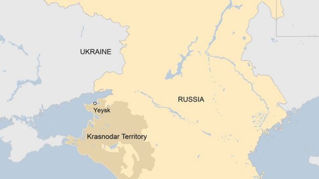 Russian tower block in flames after deadly warplane crash - BBC News