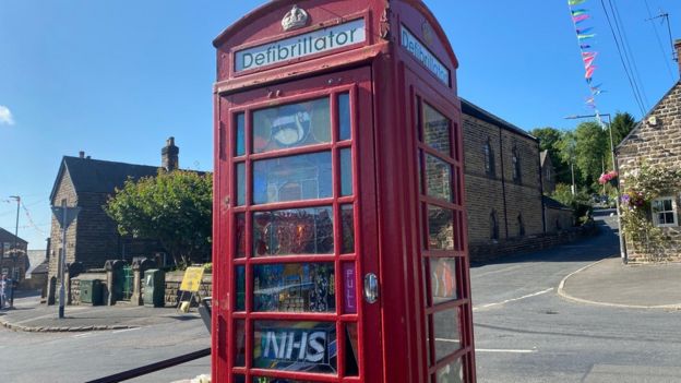 Derbyshire villagers get creative with red telephone boxes - BBC News
