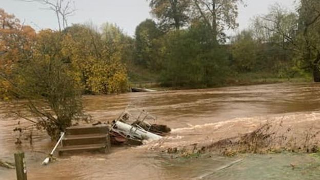Bridges collapse as River Annan level hits 50-year high - BBC News