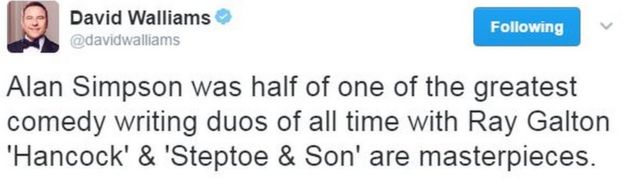 Alan Simpson: Steptoe and Son writer dies at 87 - BBC News