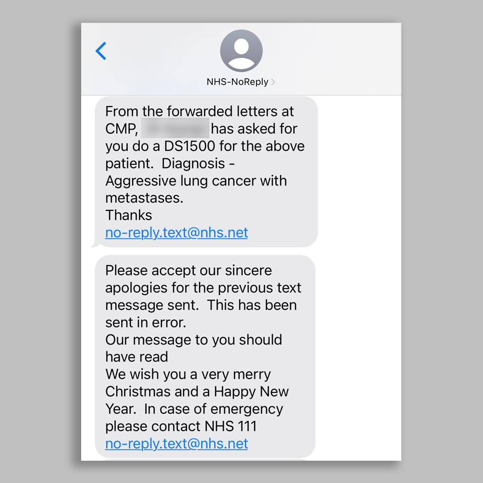 Doncaster surgery sends cancer text instead of festive message - BBC News