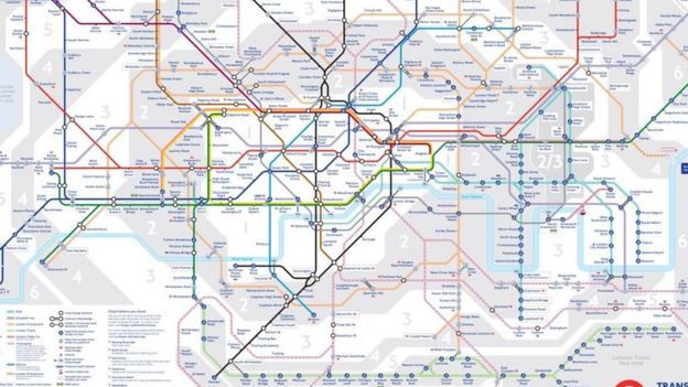 First Tube Map Featuring New Elizabeth Line Unveiled BBC News