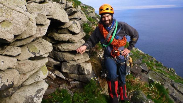 High rises: Climbing the UK's highest sea stacks - BBC News