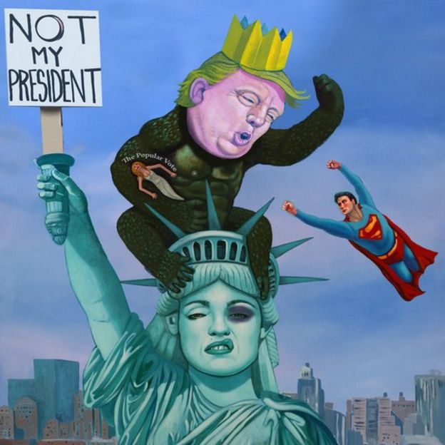 Madonna shares Scottish artist's Donald Trump painting - BBC News