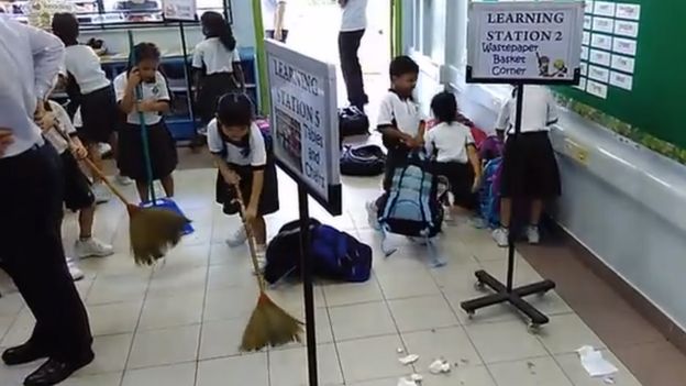 Singapore introduces daily cleaning duties for students - BBC News