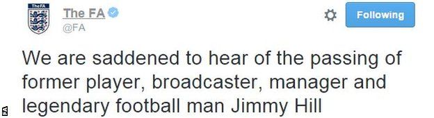 Jimmy Hill: Former Match of the Day presenter dies aged 87 - BBC Sport