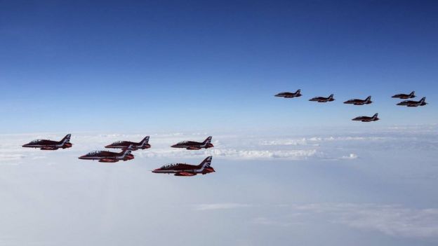 In pictures: First leg of Red Arrows world tour - BBC News