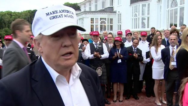 Donald Trump says UK 'doing great' after Brexit vote - BBC News