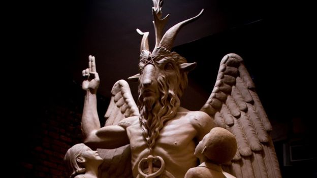 Decoding the symbols on Satan's statue - BBC News