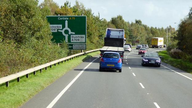 Man seriously hurt in Dumfries car and digger crash - BBC News