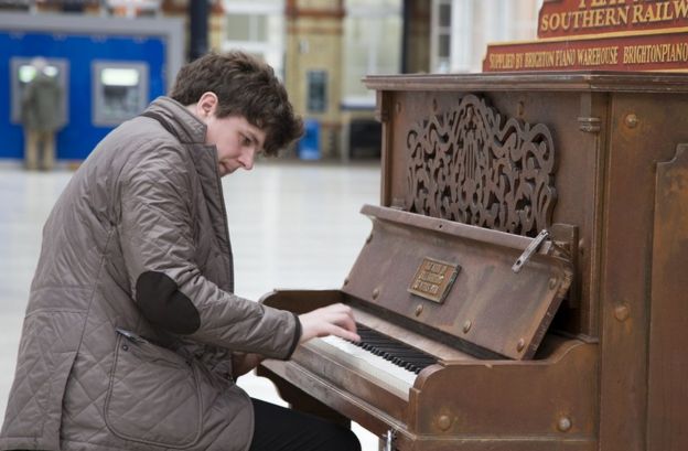 How pianos became part of the furniture at UK railway stations - BBC News