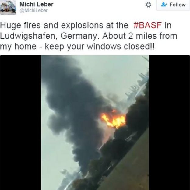 Ludwigshafen fire: BASF blast hits German HQ - BBC News